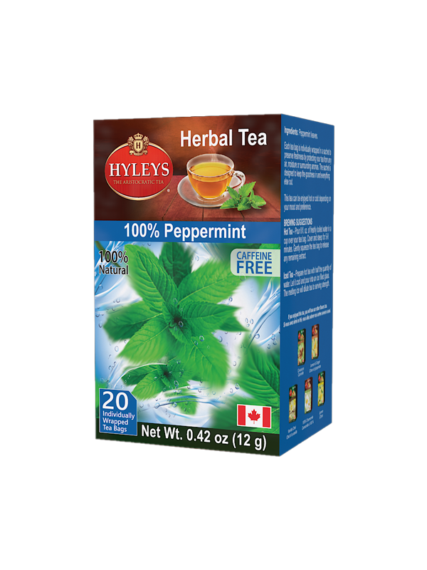 100% PEPPERMINT – 20 INDIVIDUALLY WRAPPED TEA BAGS – Regency Teas (PVT) LTD