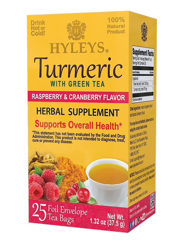 TURMERIC WITH GREEN TEA RASPBERRY & CRANBERRY FLAVOR – 25 FOIL ENVELOPE ...