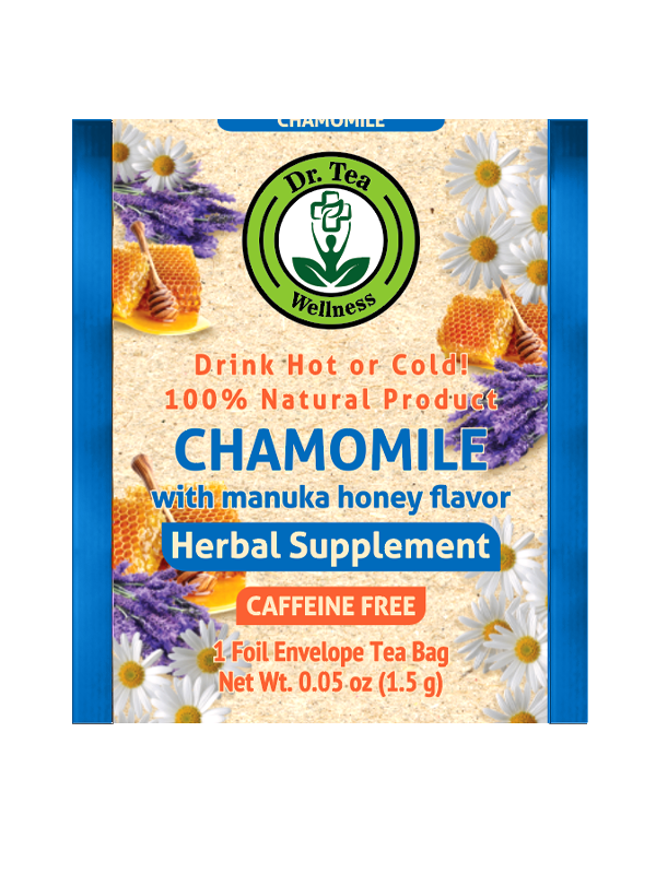 CHAMOMILE WITH MANUKA HONEY FLAVOR – 20 INDIVIDUALLY WRAPPED TEA BAGS ...