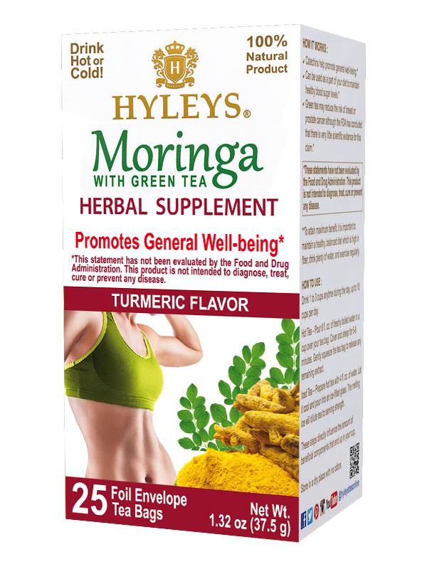 MORINGA WITH GREEN TEA TURMERIC FLAVOR – 25 FOIL ENVELOPE TEA BAGS ...