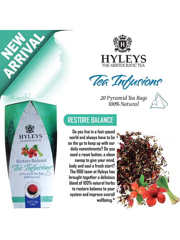 TEA INFUSIONS RESTORE BALANCE – 20 PYRAMID TEA BAGS – Regency Teas (PVT ...