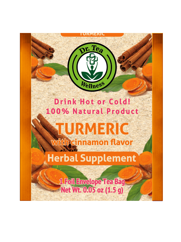 TURMERIC WITH CINNAMON FLAVOR – 20 INDIVIDUALLY WRAPPED TEA BAGS ...
