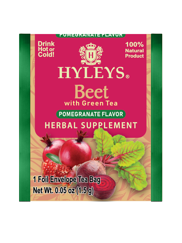 BEET WITH GREEN TEA POMEGRANATE FLAVOR – 25 FOIL ENVELOPE TEA BAGS ...