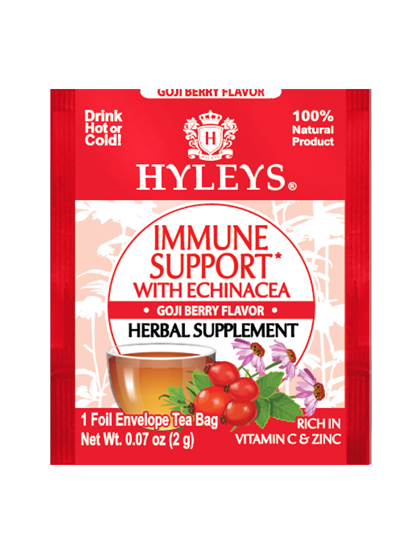 IMMUNE SUPPORT WITH ECHINACEA GOJI BERRY FLAVOR – 25 FOIL ENVELOPE TEA ...